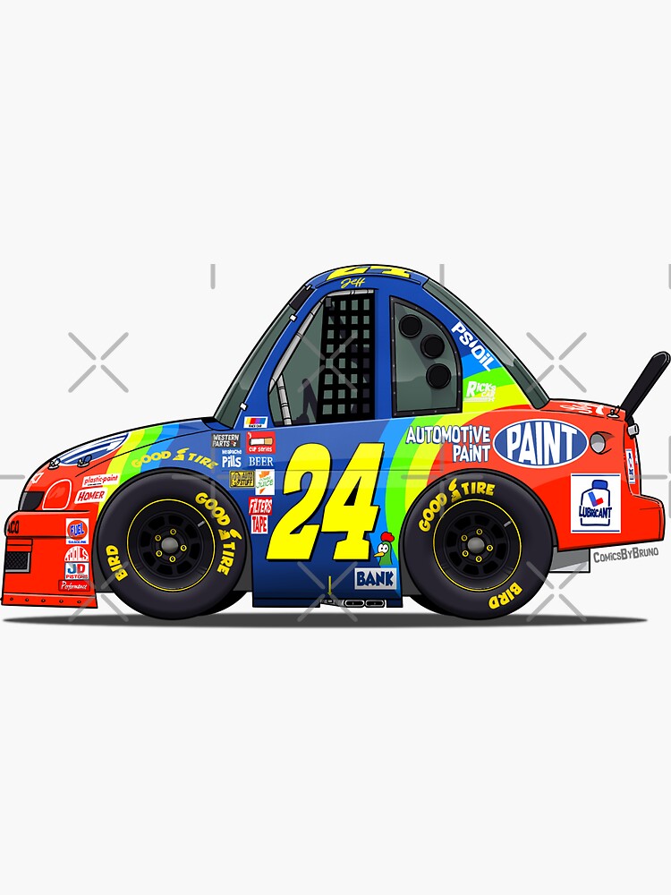 "Jeff Gordon's "Paint" car from 1995" Sticker for Sale by ComicsByBruno ...
