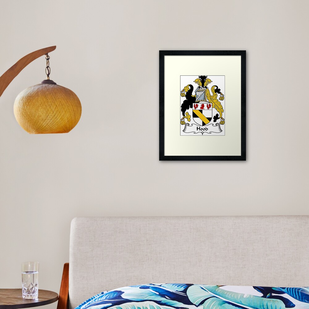 "Hood Coat of Arms / Hood Family Crest" Framed Art Print for Sale by ...