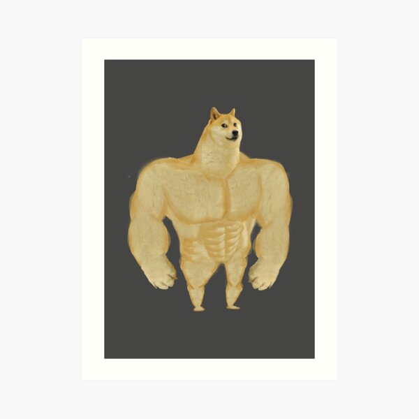 "Dogecoin With Muscles - Doge Coin Meme" Art Print for Sale by ...