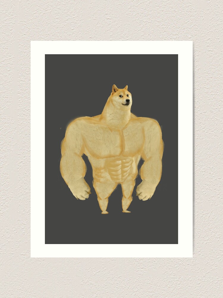 "Dogecoin With Muscles - Doge Coin Meme" Art Print for Sale by ...