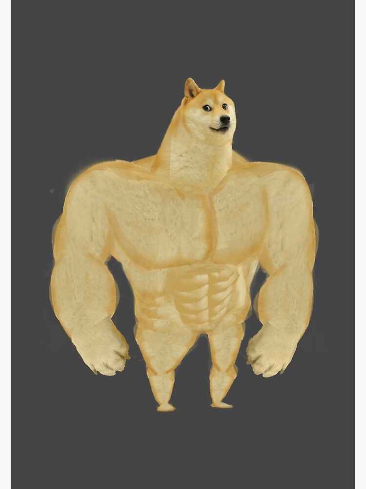"Dogecoin With Muscles - Doge Coin Meme" Art Print for Sale by ...