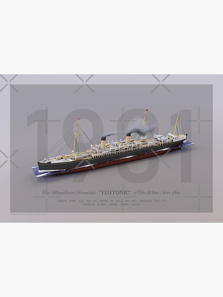 "RMS Teutonic - White Star Line" Poster for Sale by vandragonde | Redbubble
