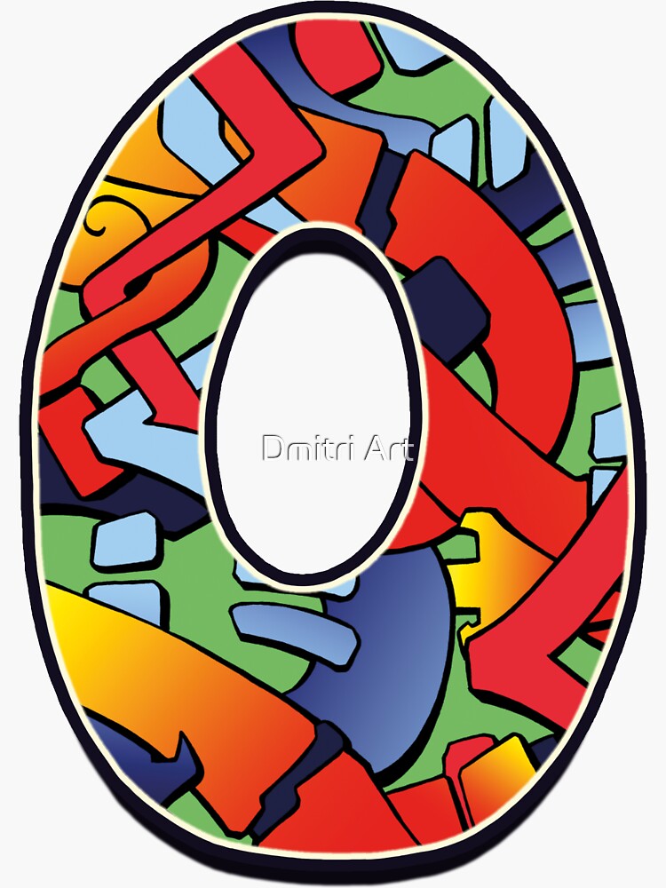 Pegatina «Letra O Color» de paintcave | Redbubble