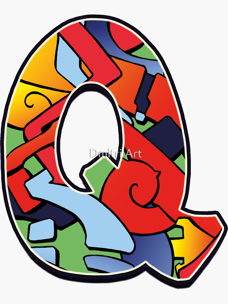 "Letter Q Color" Sticker by paintcave | Redbubble