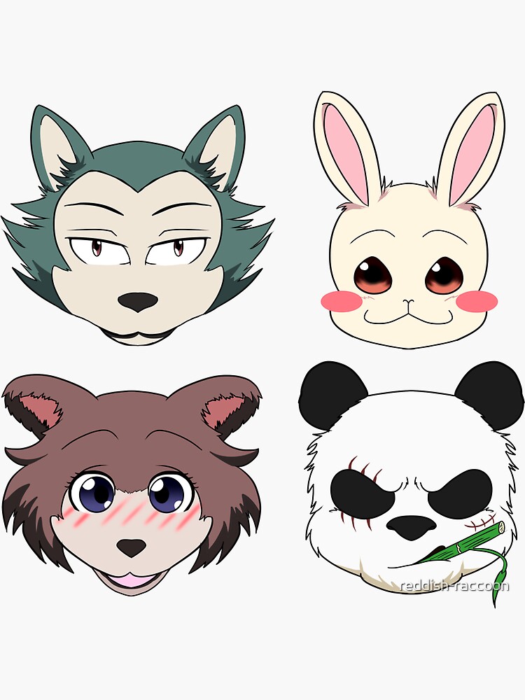 "Beastars Stickers 1" Sticker for Sale by reddish-raccoon | Redbubble