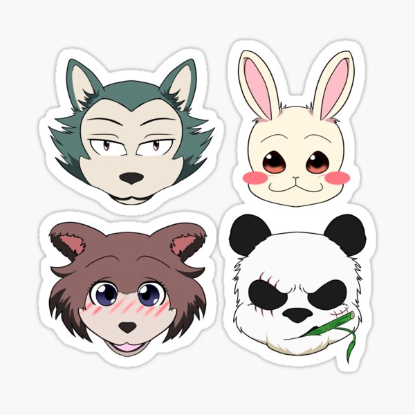 "Beastars Stickers 1" Sticker for Sale by reddish-raccoon | Redbubble