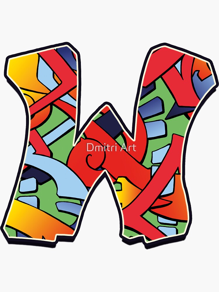 "Letter W Color" Sticker for Sale by paintcave | Redbubble