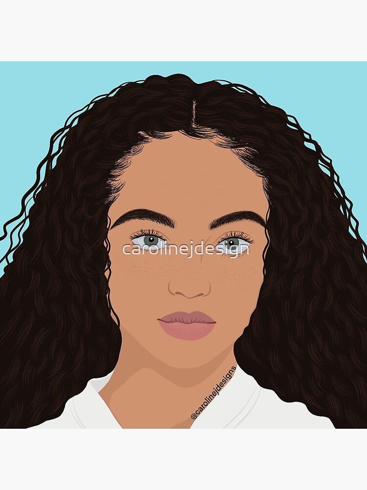 Lámina fotográfica «Ilustración de niña rizada con fondo» de ...