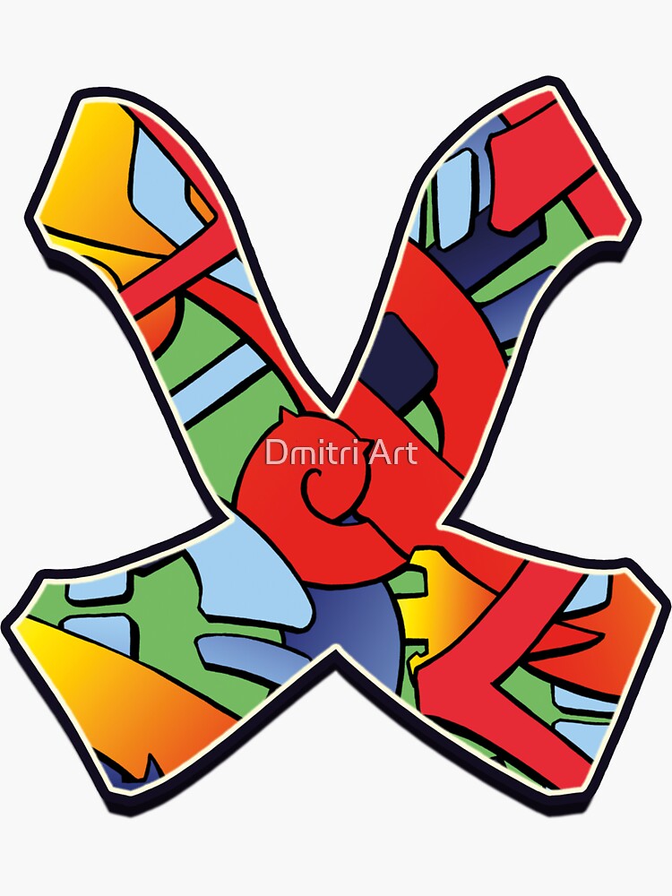 "Letter X Color" Sticker for Sale by paintcave | Redbubble