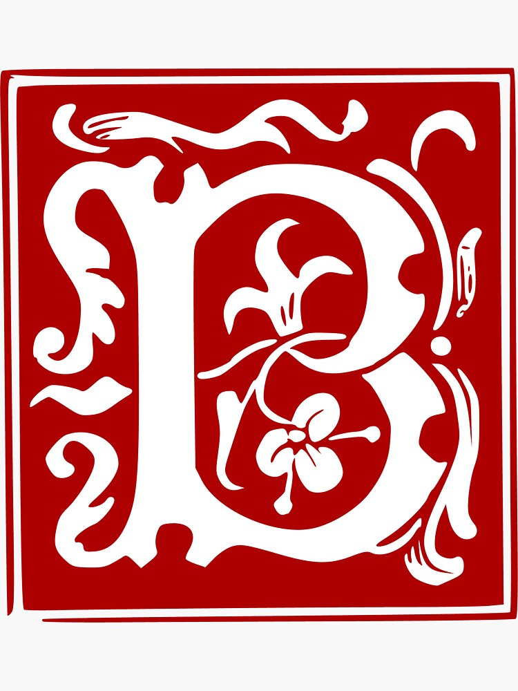 "Red B Letter " Sticker for Sale by matmazel | Redbubble