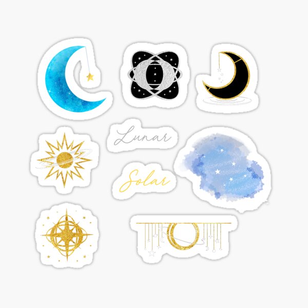 "Lunar & Solar Sticker Pack" Sticker for Sale by MeiBooboo | Redbubble