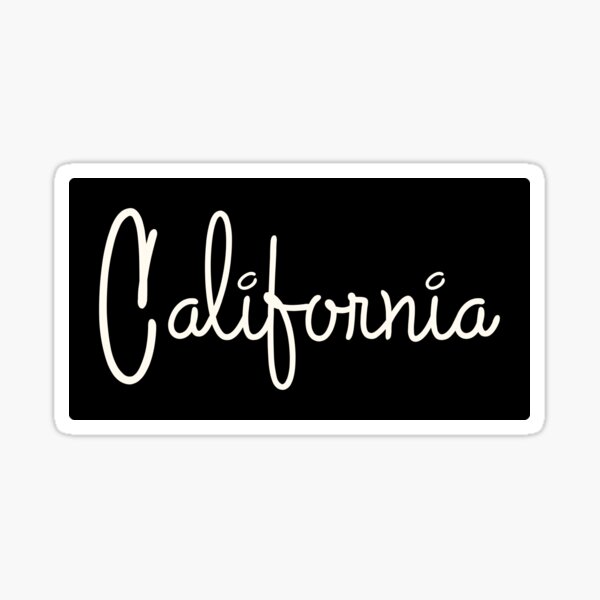 "California Script No. 1 Floral White" Sticker for Sale by PEK1787 ...