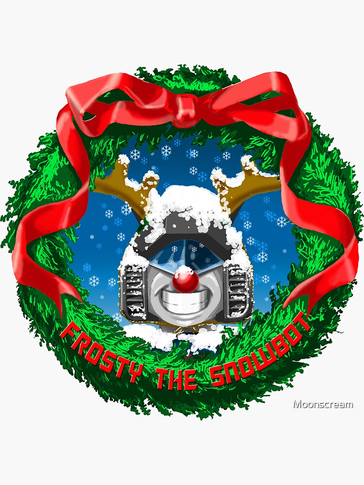 "Frosty the Snowbot" Sticker for Sale by Moonscream | Redbubble