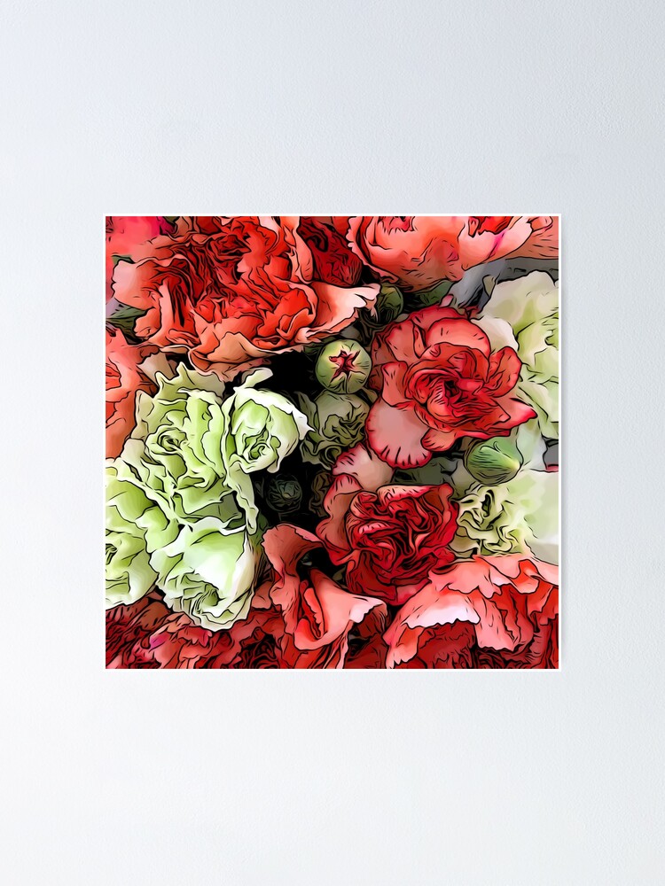 "Carnations " Poster for Sale by Beardeaux | Redbubble