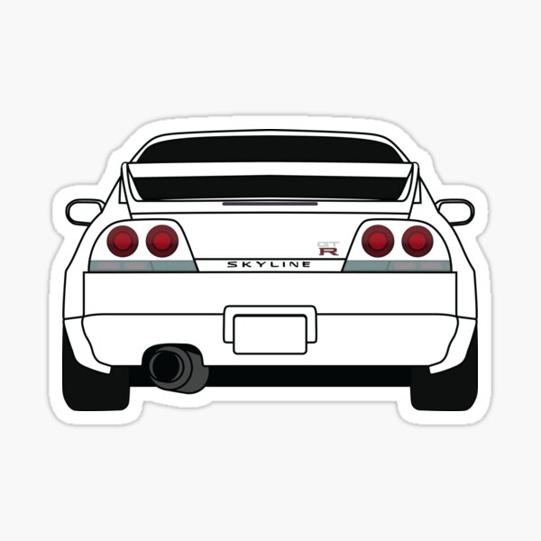 "Nissan GTR R33 Black" Sticker for Sale by AutomotiveArt | Redbubble