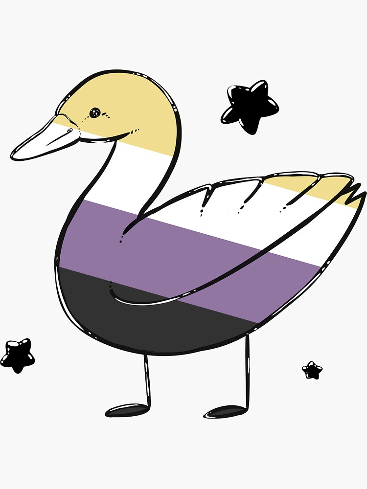 "Non-binary Duck" Sticker for Sale by carpet-beetle | Redbubble