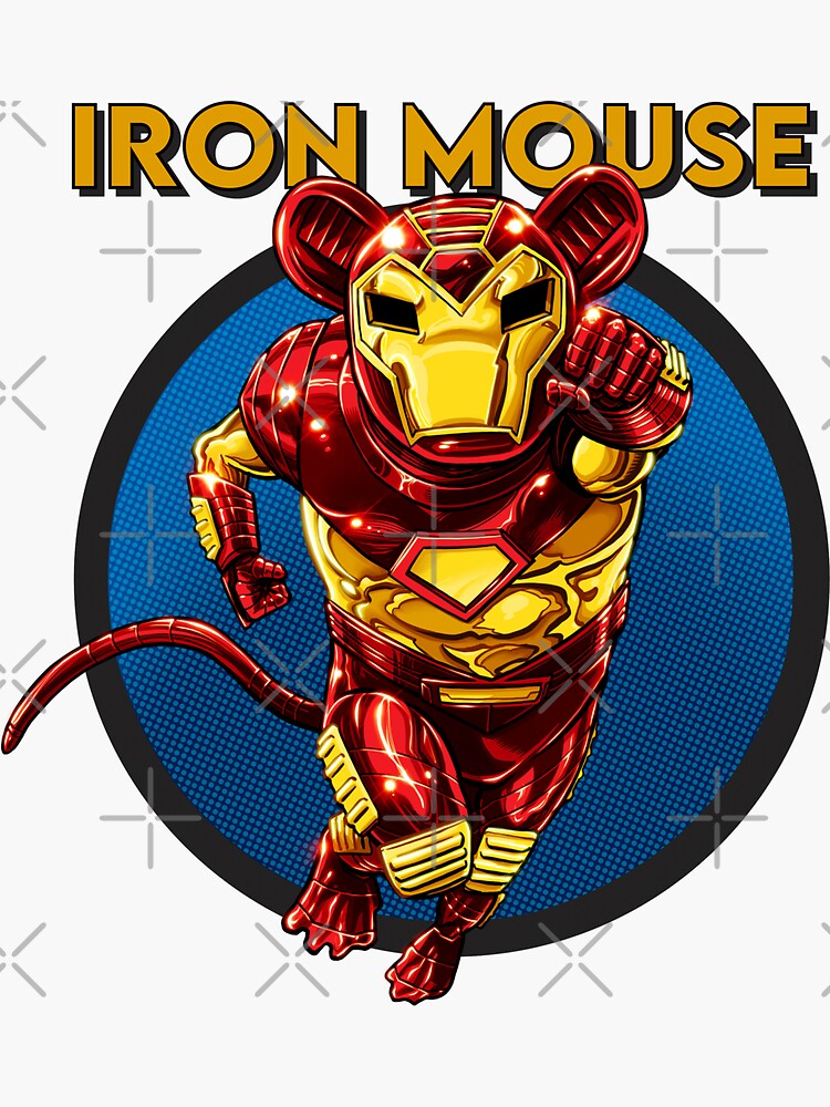 "Iron Mouse 90s!" Sticker for Sale by 13thFloorDesign | Redbubble