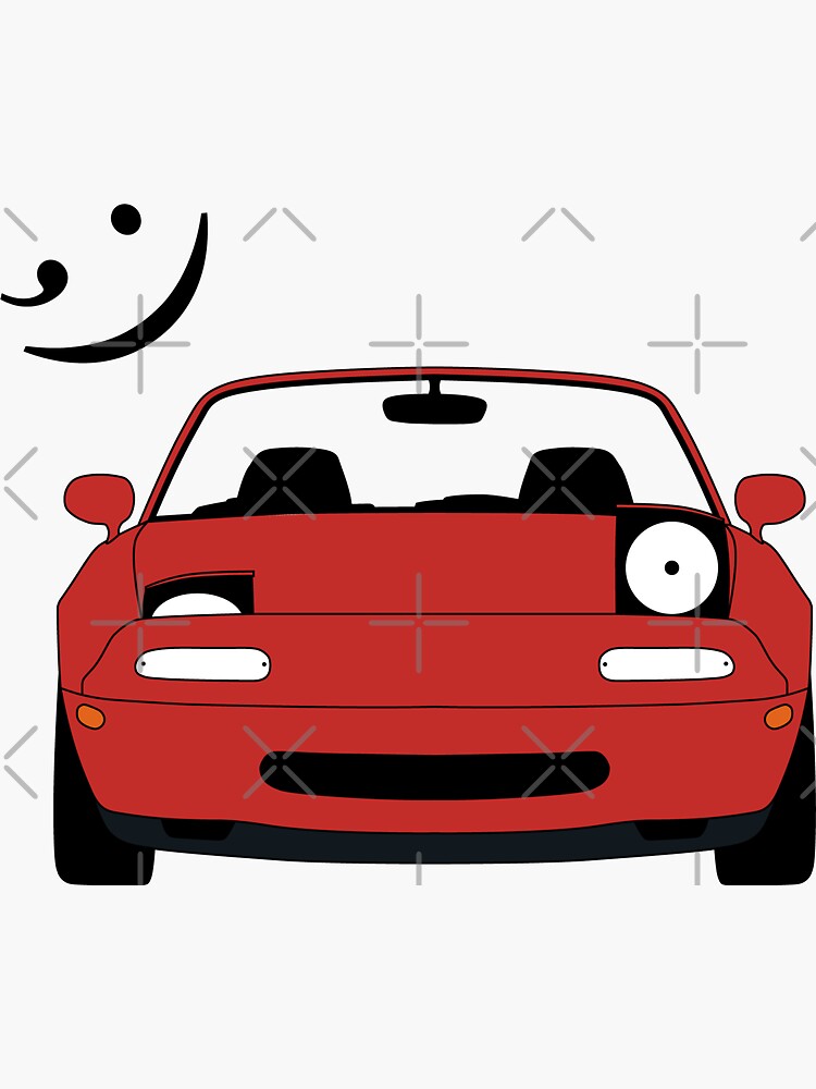 "Miata ;)" Sticker for Sale by AutomotiveArt | Redbubble