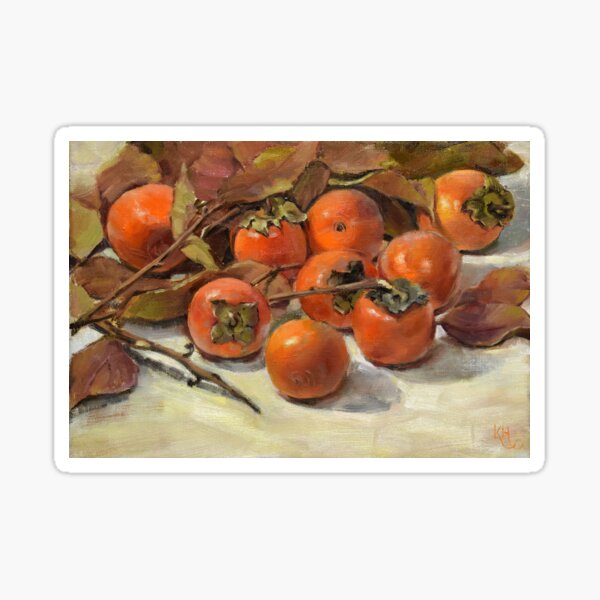 "Still life Persimmon. Orange color. " Sticker for Sale by Kabira77 ...