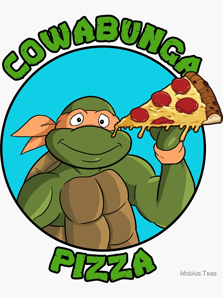 "Cowabunga Pizza" Sticker for Sale by Sregge | Redbubble