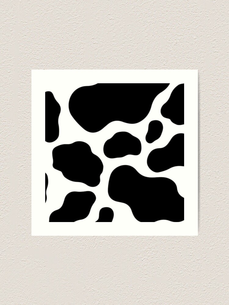 "Black and White Aesthetic Cow Print" Art Print by BlueSky-Designs ...