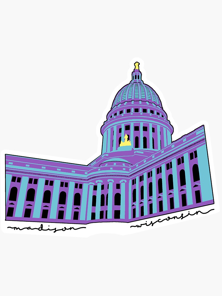"Madison Wisconsin Capitol Building" Sticker for Sale by hjolson ...