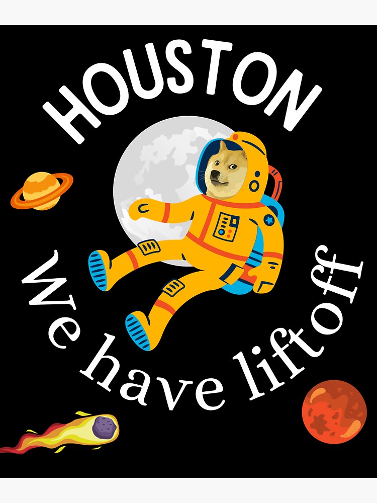 "Houston. We have lift off (dogecoin meme)" Sticker by UnleyDesign ...