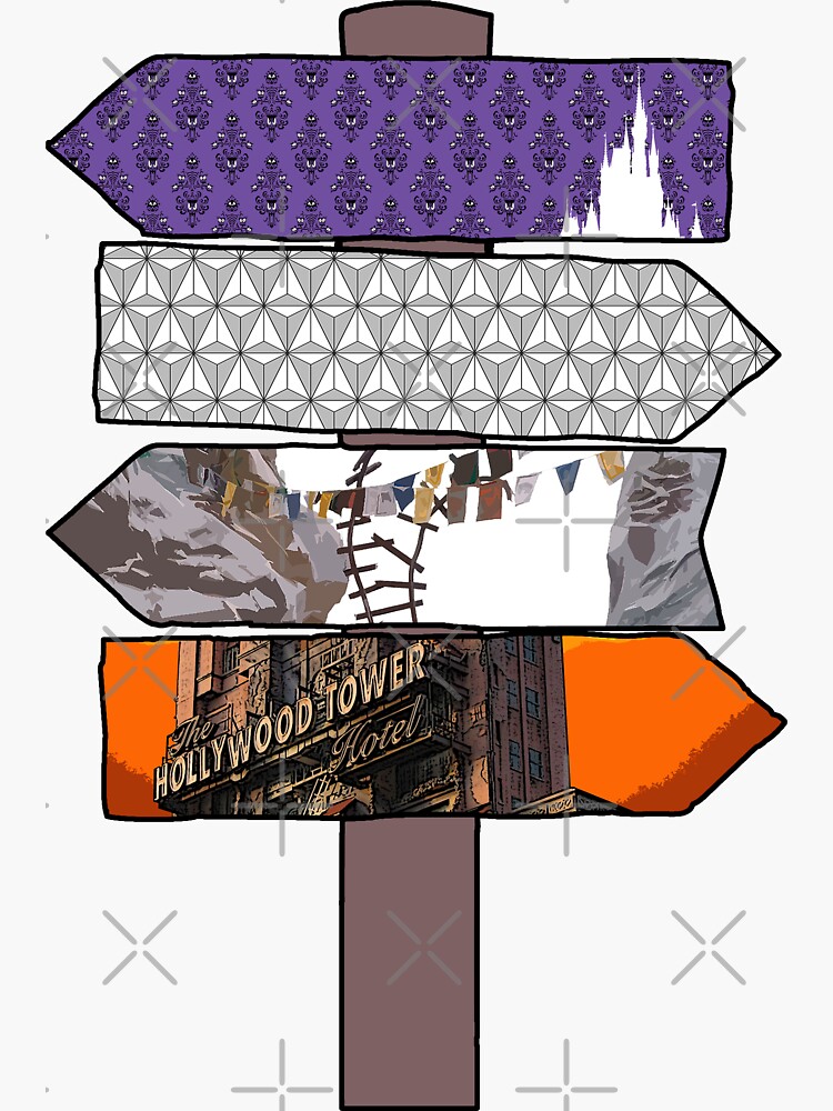 "Theme Park Signs" Sticker for Sale by FandomTrading | Redbubble