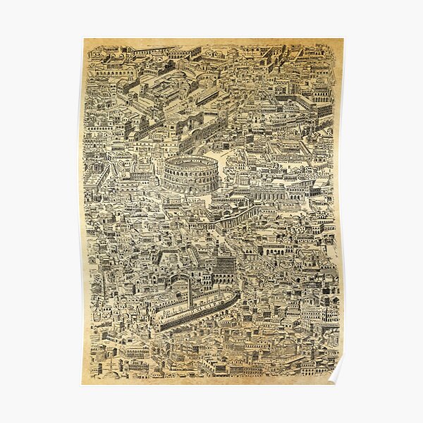 "Vintage Map of Ancient Rome" Poster for Sale by PeterHouston | Redbubble