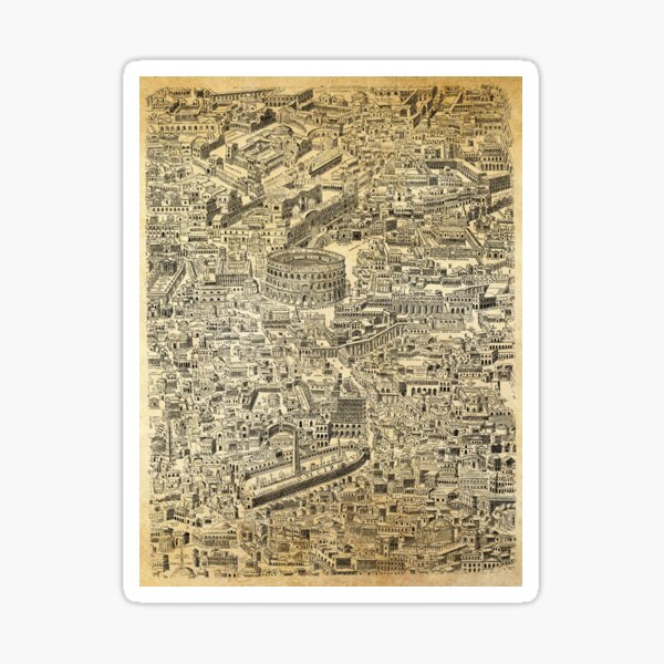 "Vintage Map of Ancient Rome" Sticker for Sale by PeterHouston | Redbubble