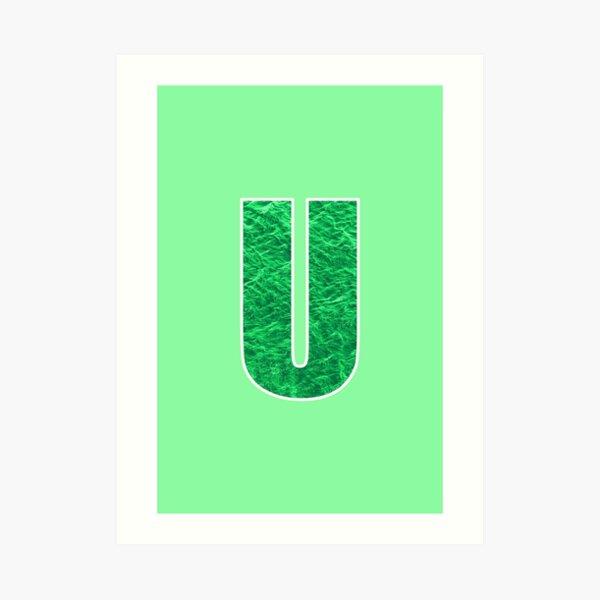 "Letter U - Green Water Wave Ocean Art" Art Print by dylanxh | Redbubble
