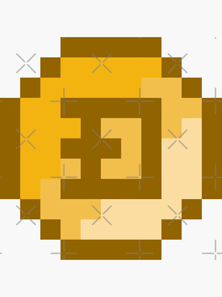 "Dogecoin Coin Pixel Art" Sticker for Sale by GreazyL | Redbubble