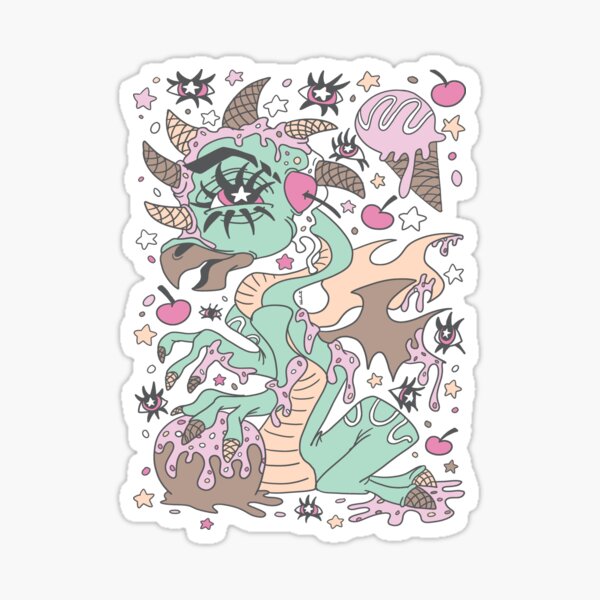 "Ice Cream Gatekeeper (Original)" Sticker for Sale by Hyeburt | Redbubble