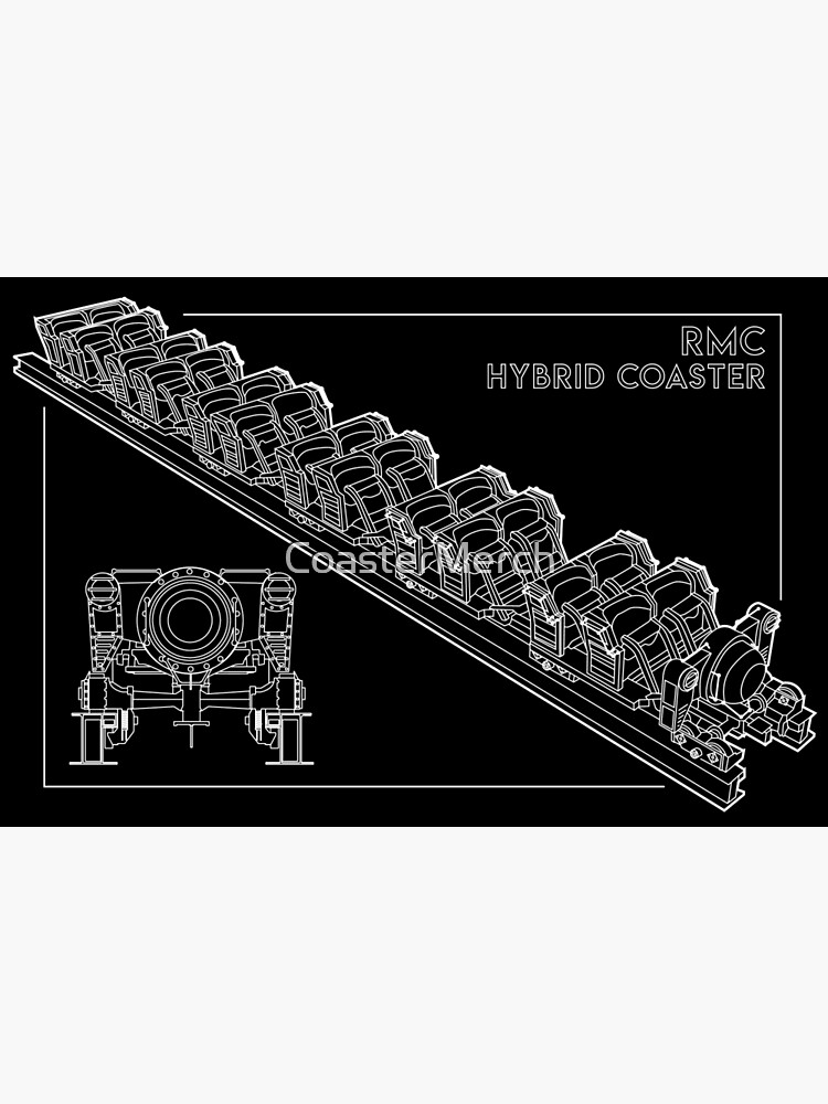 "RMC Hybrid Coaster Blueprint Design" Art Print by CoasterMerch | Redbubble