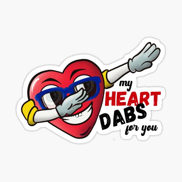 "Cute dabbing heart " Sticker by Mutato-nomine | Redbubble