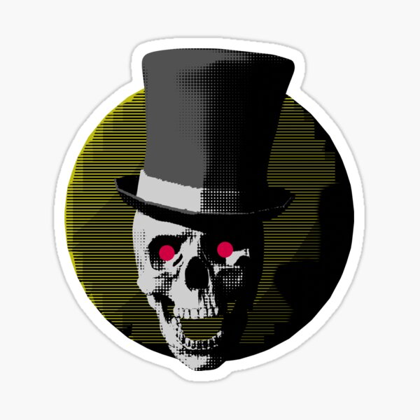"Top Hat Skull" Sticker by skoolsarecool | Redbubble