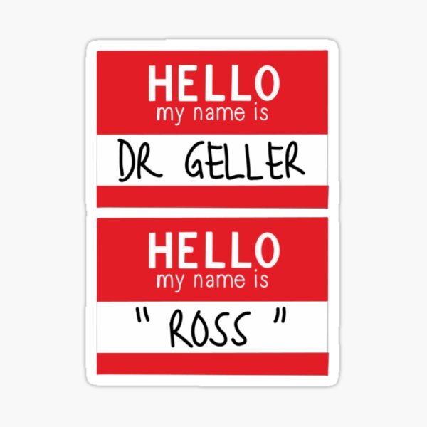"ross name tag" Sticker for Sale by cbarbou1 | Redbubble