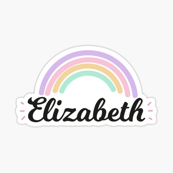 "Elizabeth - Name with a rainbow in pastel colors" Sticker for Sale by ...