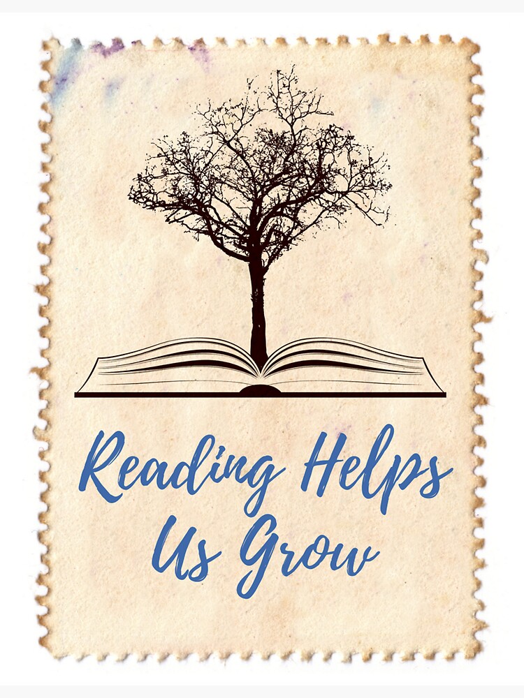 "Reading Helps Us Grow" Sticker for Sale by lctoomey | Redbubble