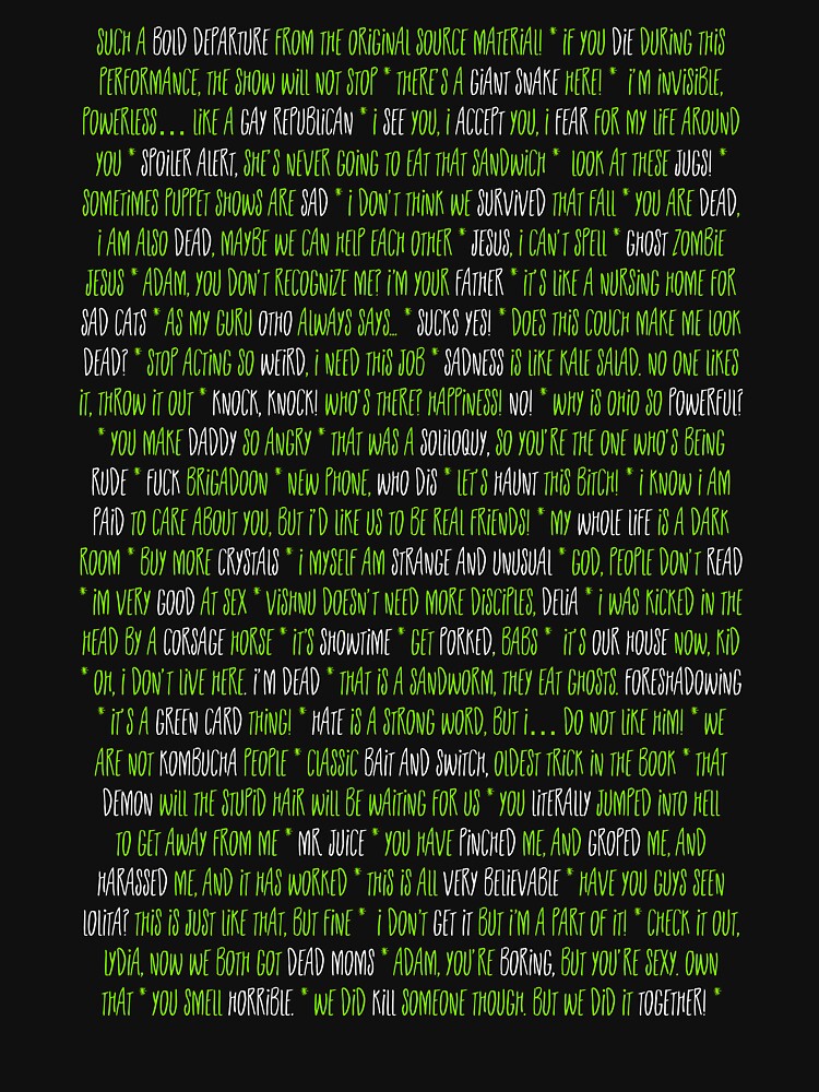 "Beetlejuice the Musical Quotes" T-shirt for Sale by blue-jay ...