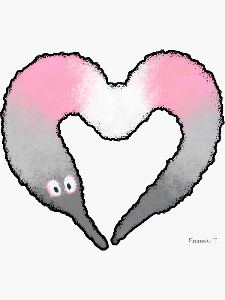 "Demigirl Worm" Sticker for Sale by quasarclaire | Redbubble