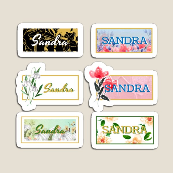 Imán «Etiqueta de nombre SANDRA para matraz de agua, imagen de etiqueta ...