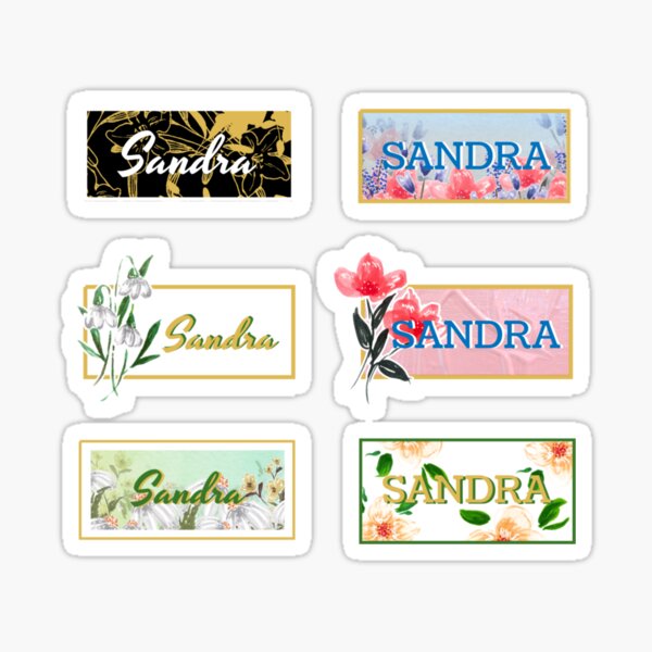 "SANDRA name sticker for hydro flask, name sticker image, sticker pack ...