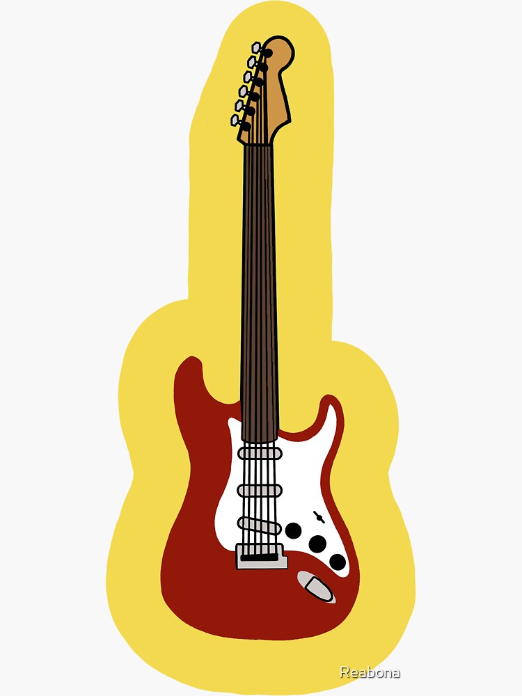 "Strat Guitar Drawing" Sticker for Sale by Reabona | Redbubble