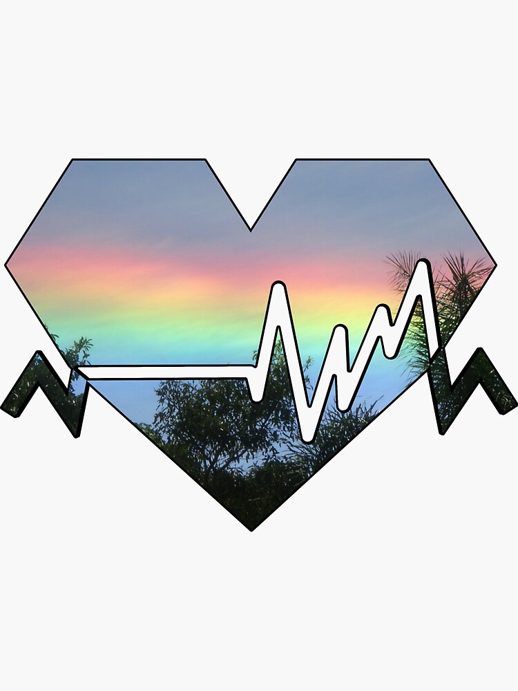 "Rainbow Heartbeat " Sticker for Sale by TheJasperDog | Redbubble