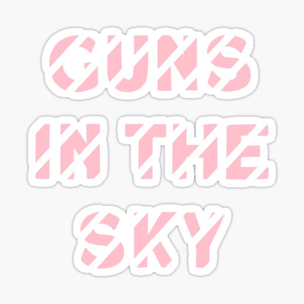 "Guns In The Sky, pink" Sticker by perezzzoso | Redbubble