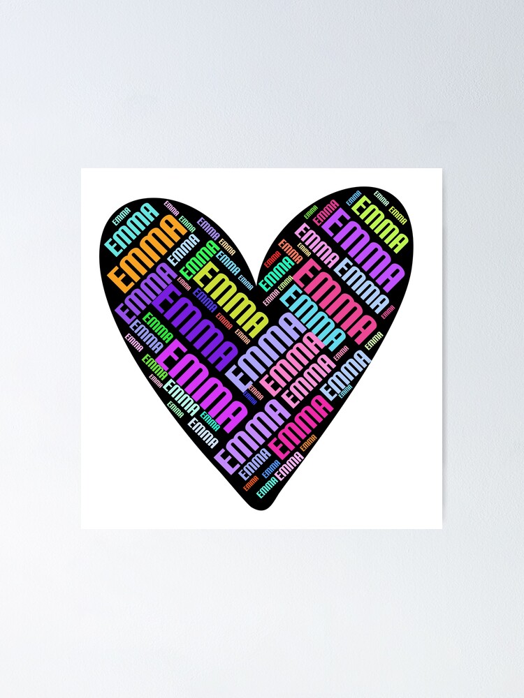 Póster «EMMA Nombre Regalo Corazón Feliz cumpleaños EMMA» de ...