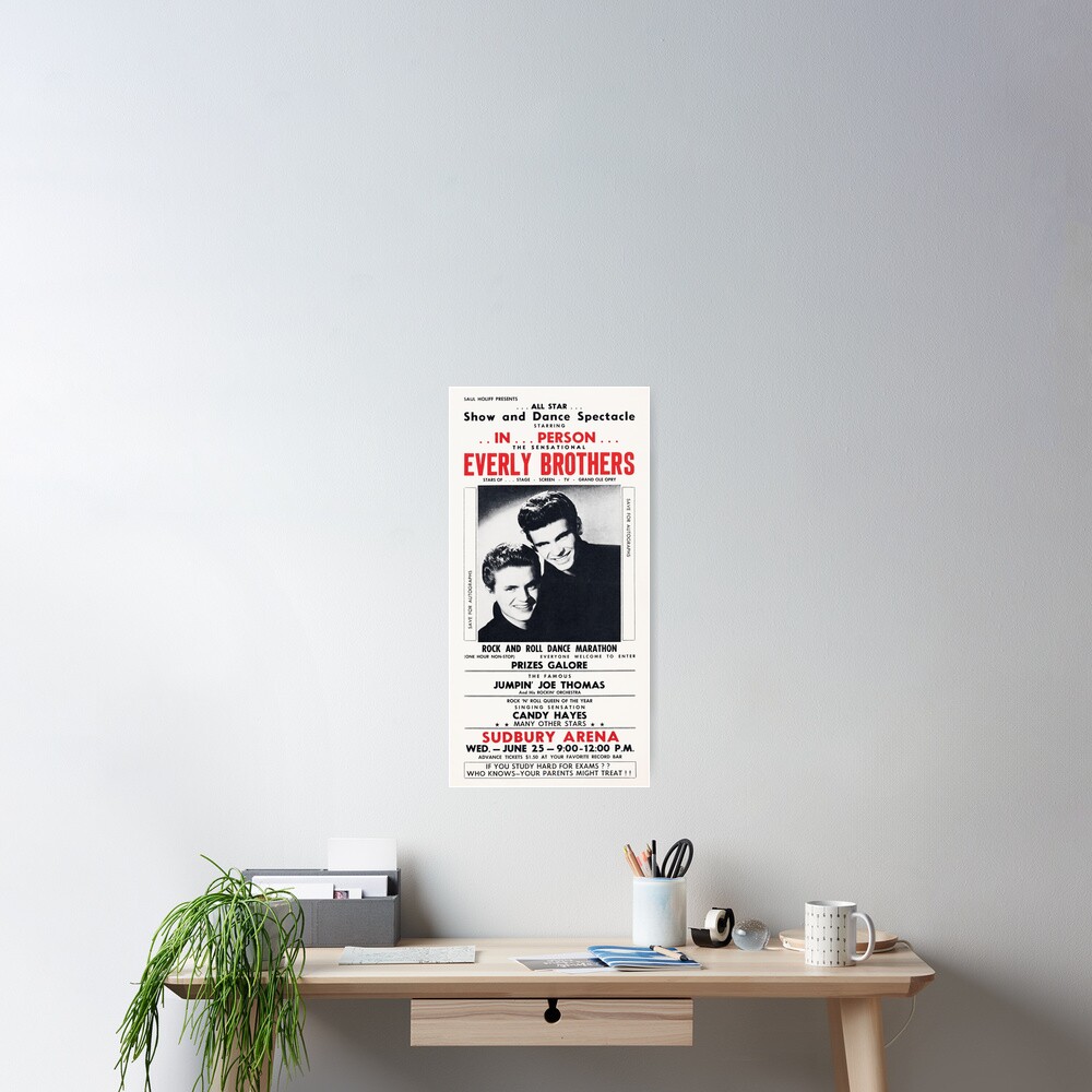 "The Everly Brothers. Vintage rock and roll concert poster." Poster for ...