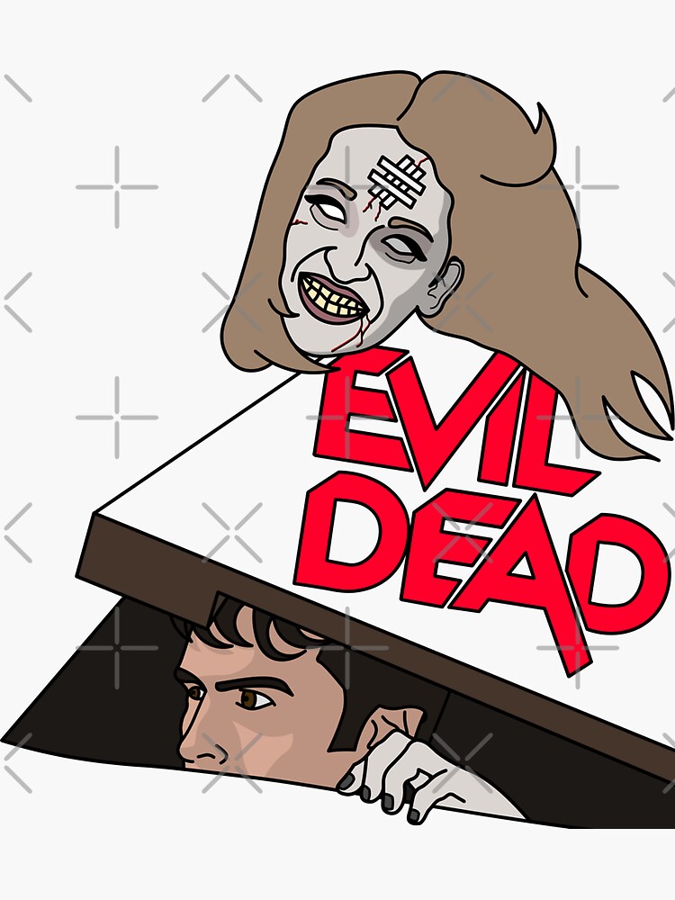 Pegatina «Mal muerto 1981 | Ash contra Cheryl | Ilustración cómica de ...