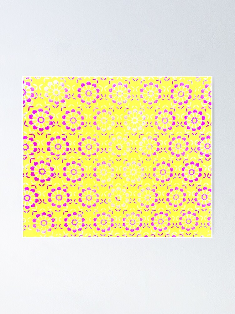 "Bright Pink and Yellow Retro Design" Poster by Billgreen54 | Redbubble